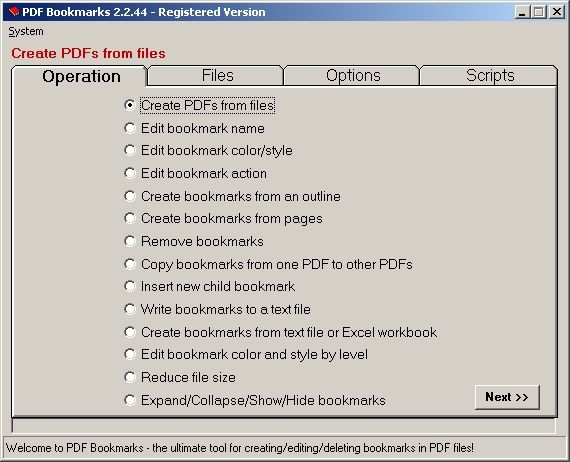 PDF Bookmarks 3.6 - FREE utility for creating PDF bookmarks. PDF Bookmarks 3.6 - FREE utility for creating PDF bookmarks.