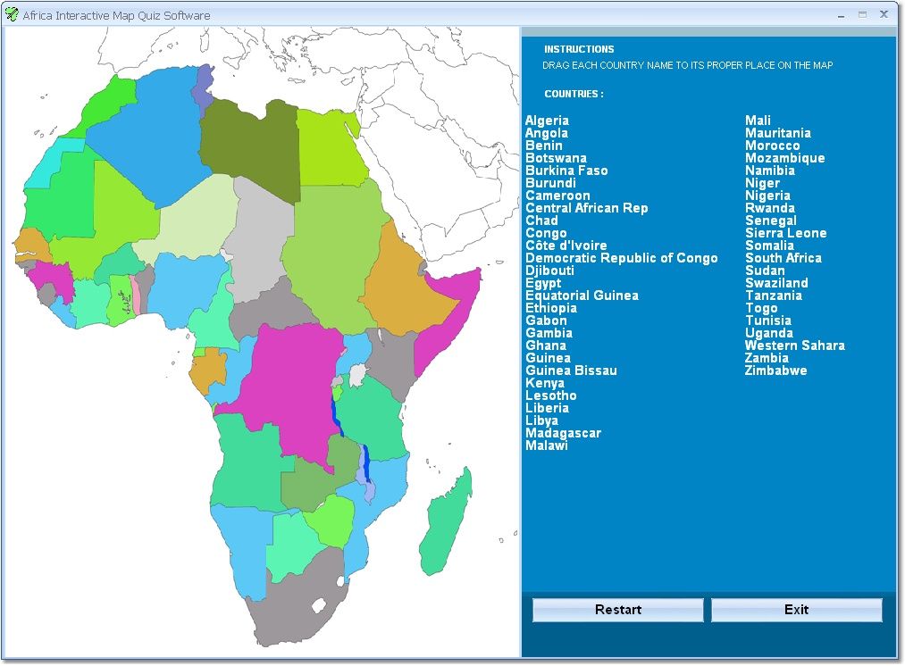 Africa Interactive Map Quiz Software 7.0 - Drag and drop the country ... Africa Interactive Map Quiz Software 7.0 - Drag and drop the country ...