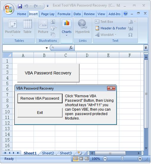  Excel Tool VBA Password Recovery 10 6 1 You Can open password 